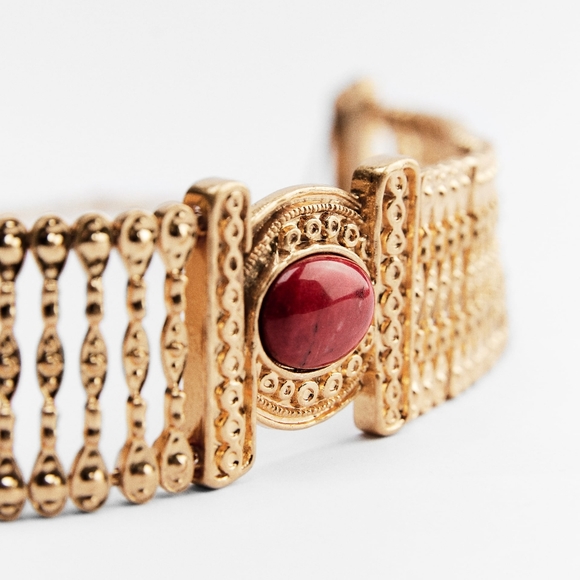 Zara | Accessories | Nwts Zara Stone Metal Belt | Poshmark